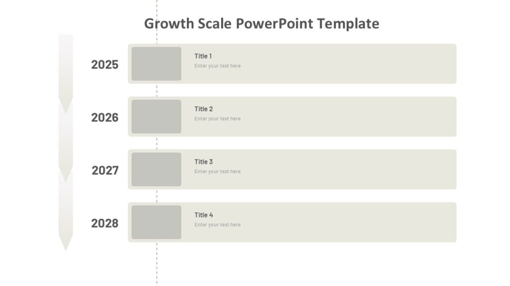 Growth Scale PowerPoint Template : 100% Editable PPTx