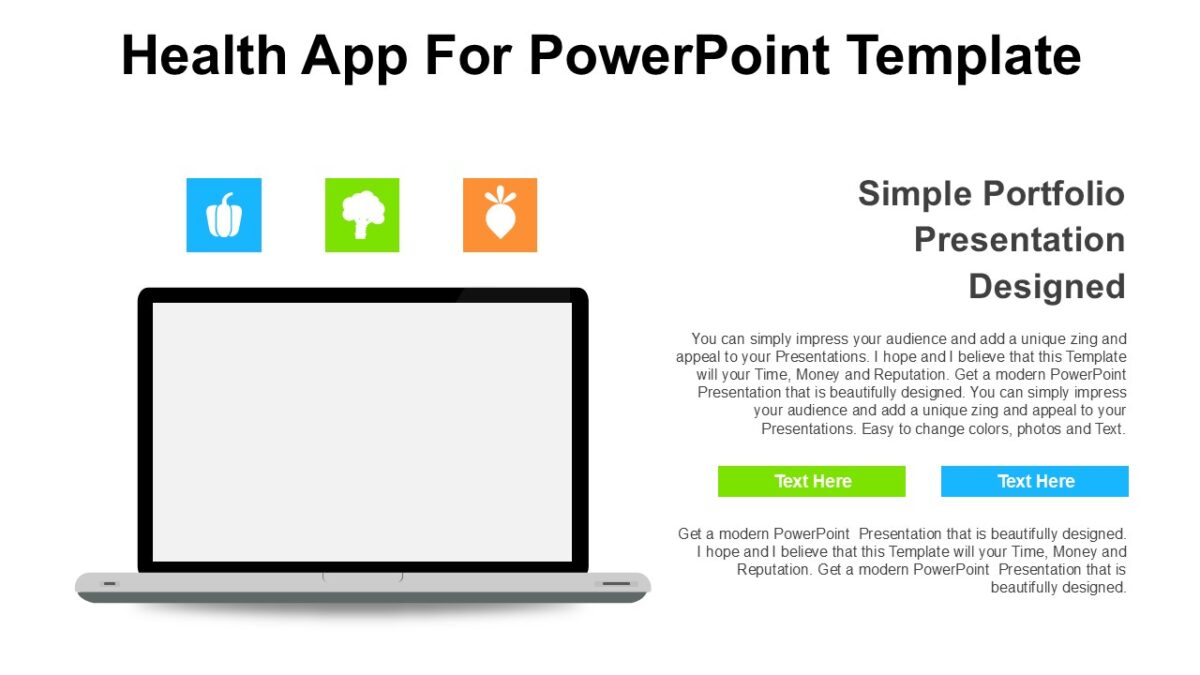 Health App For PowerPoint Template : 100% Editable PPTx