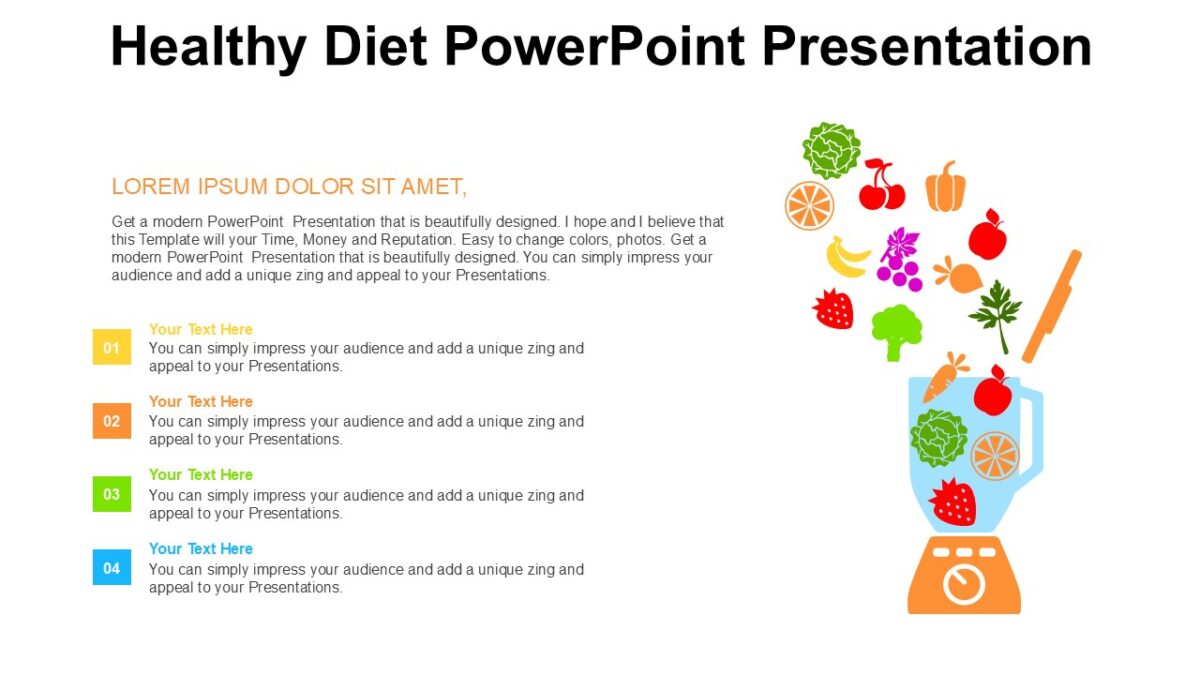 Healthy Diet PowerPoint Presentation : 100% Editable PPTx