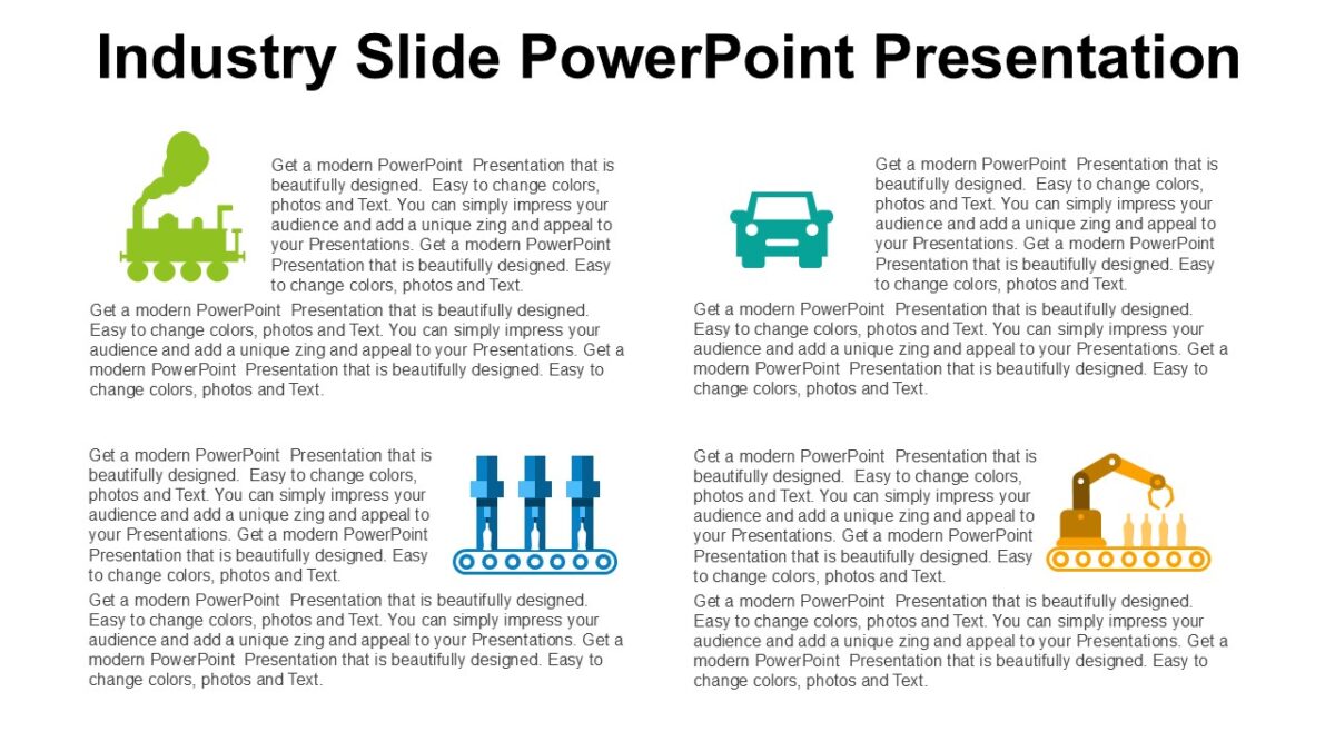 Industry Slide PowerPoint Presentation : 100% Editable PPTx