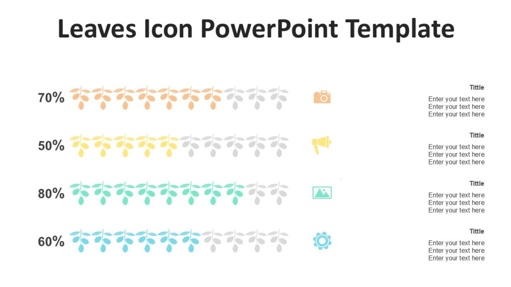 Leaves Icon PowerPoint Template : 100% Editable PPTx