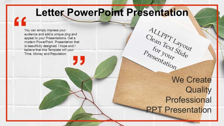 Letter PowerPoint Presentation : 100% Editable PPTx