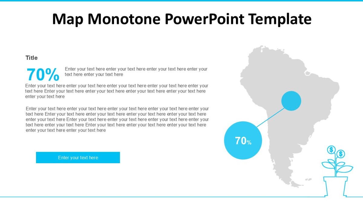 Map Monotone PowerPoint Template : 100% Editable PPTx