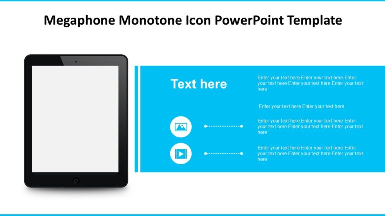 Megaphone Monotone Icon PowerPoint Template : 100% Editable PPTx