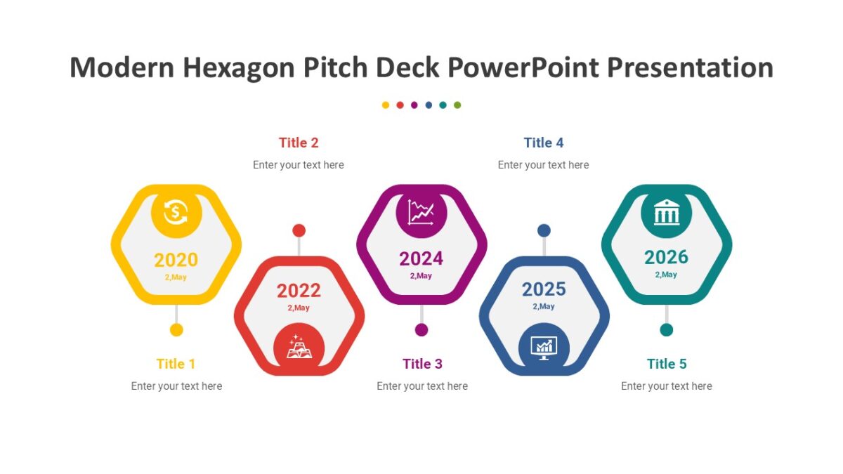 Modern Hexagon Pitch Deck PowerPoint Presentation : 100% Editable PPTx