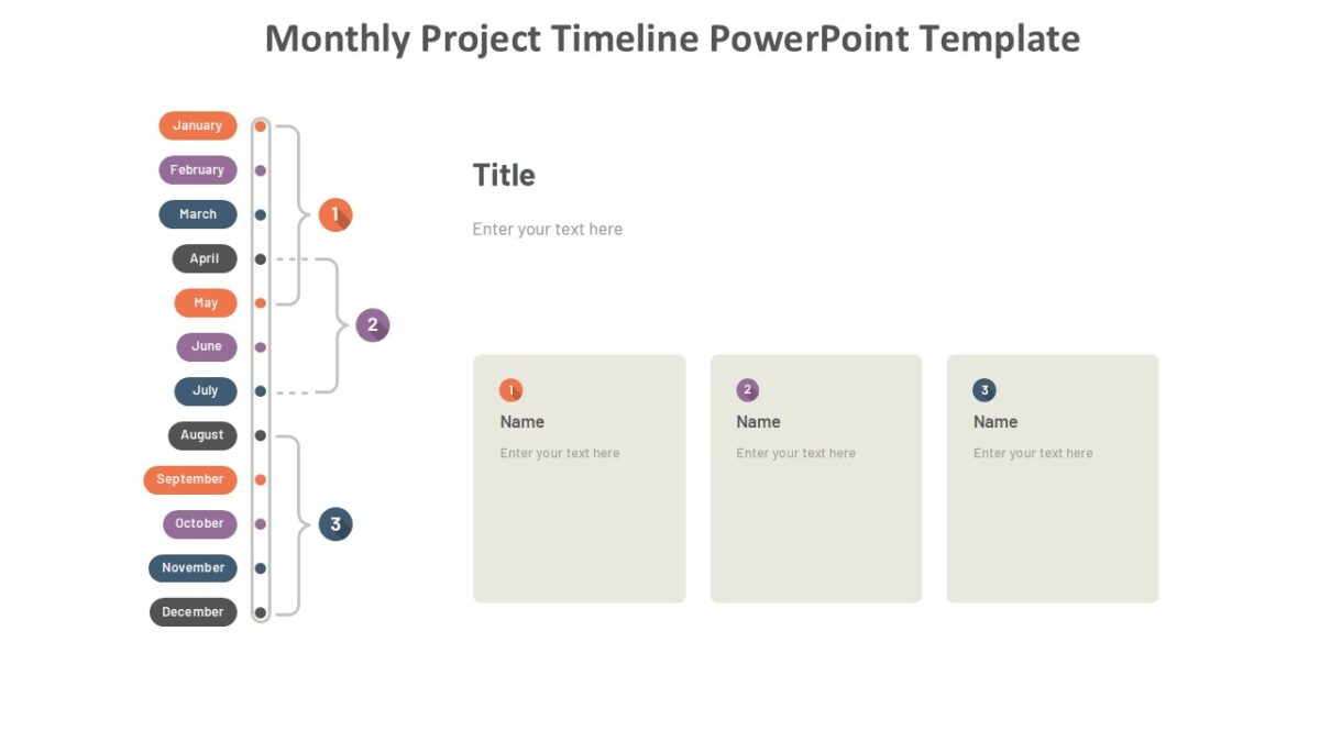 Monthly Project Timeline PowerPoint Template - PPTUniverse
