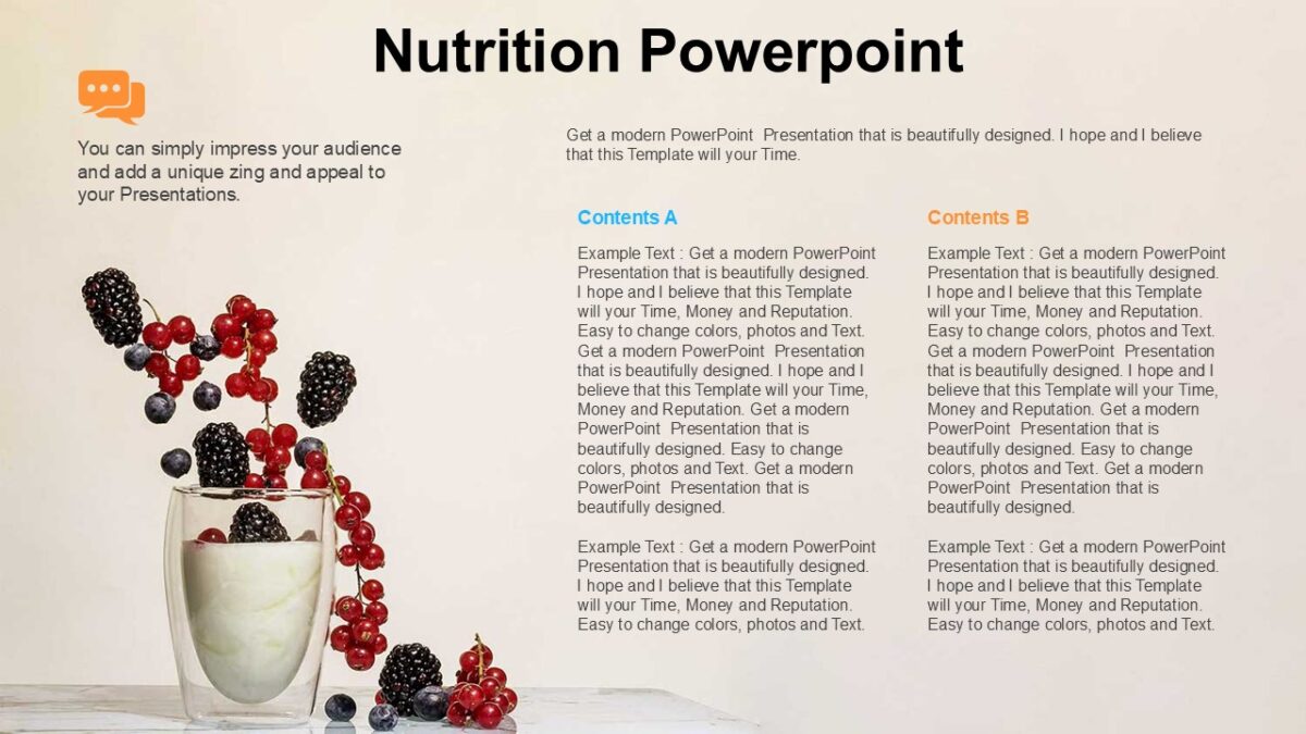 Nutrition Powerpoint : 100% Editable PPTx