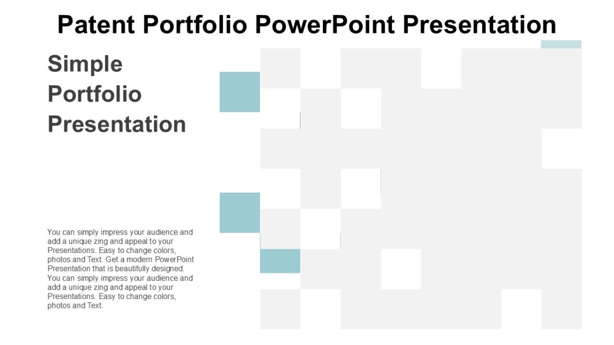 Patent Portfolio PowerPoint Presentation : 100% Editable PPTx
