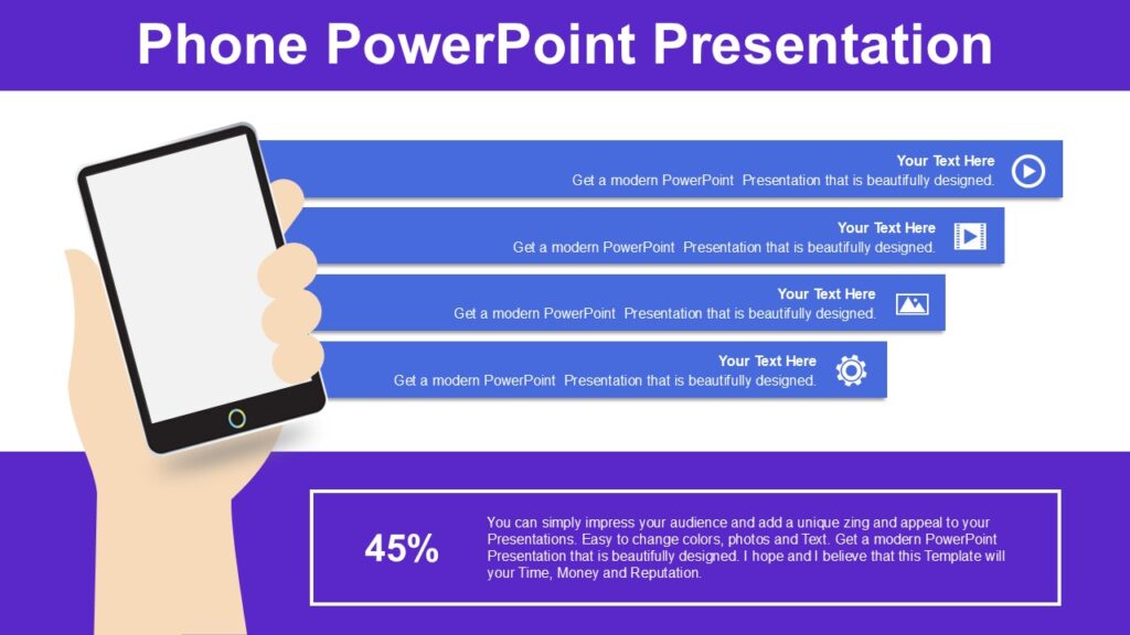 Phone PowerPoint Presentation : 100% Editable PPTx