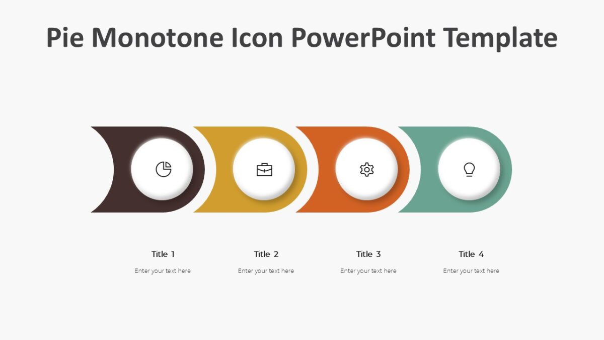 Pie Monotone Icon PowerPoint Template : 100% Editable PPTx