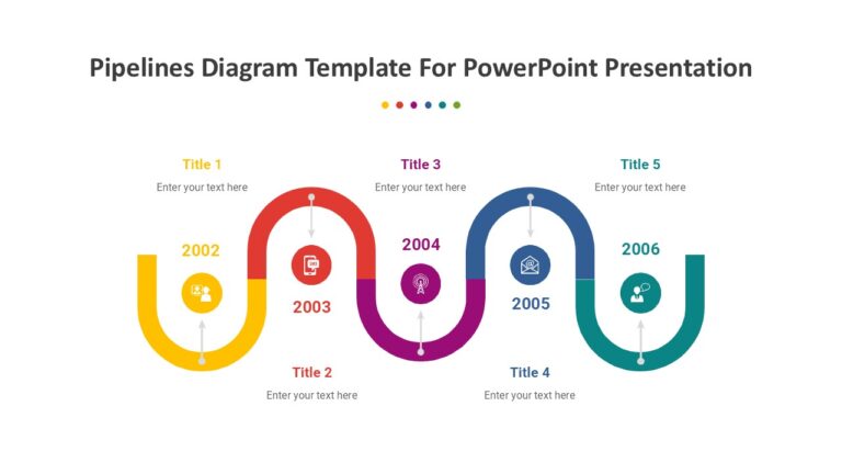 Pipelines Diagram Template For PowerPoint Presentation : 100% Editable PPTx