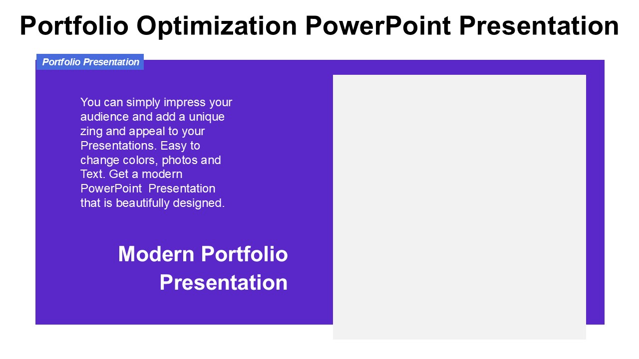 Portfolio Optimization PowerPoint Presentation - PPTUniverse
