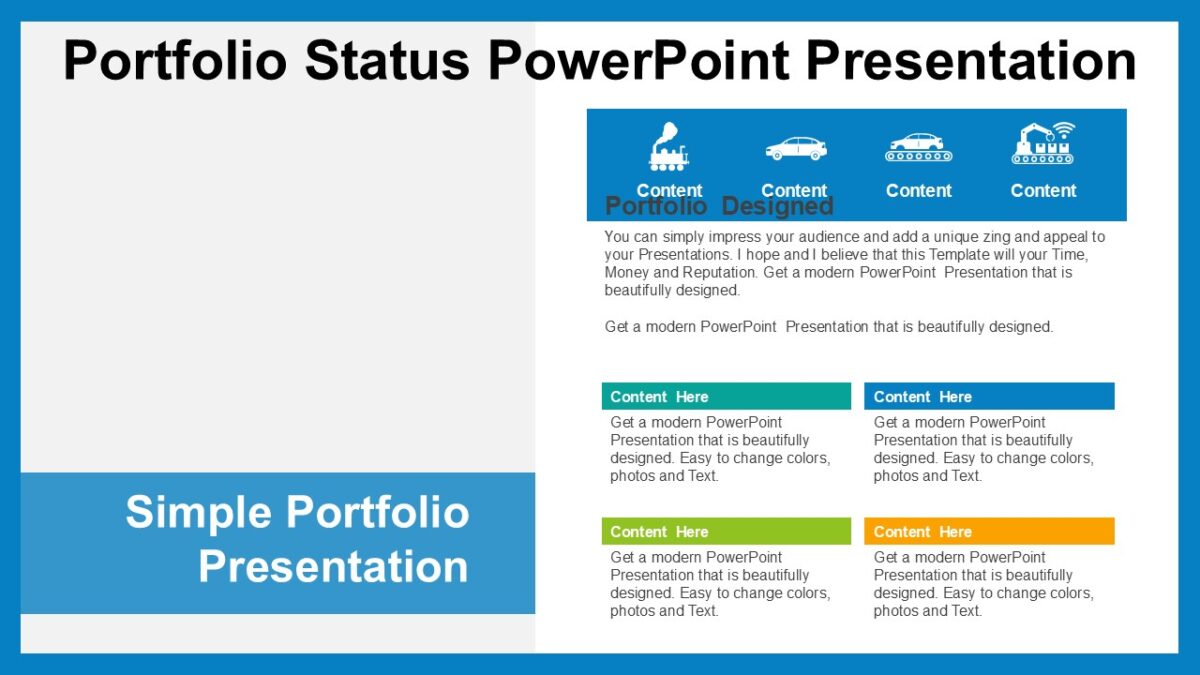 Portfolio Status PowerPoint Presentation - PPTUniverse