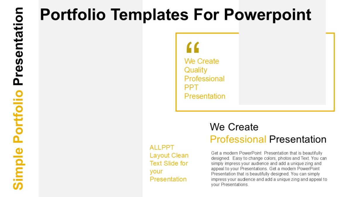Portfolio Templates For Powerpoint - PPTUniverse