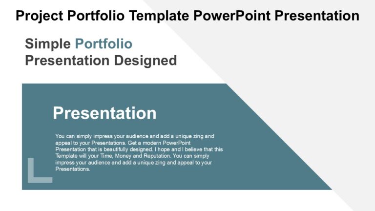 Project Portfolio Template PowerPoint Presentation : 100% Editable PPTx