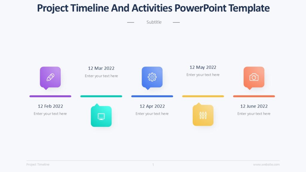 Project Timeline And Activities PowerPoint Template : 100% Editable PPTx