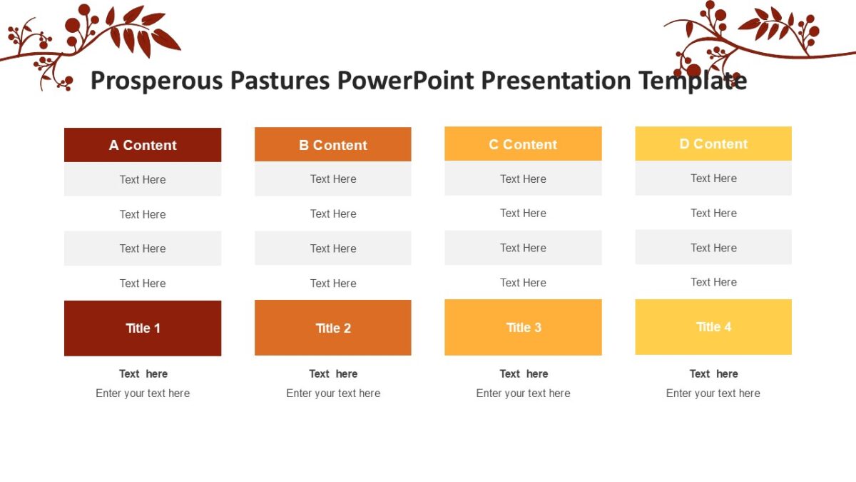 Prosperous Pastures PowerPoint Presentation Template : 100% Editable PPTx