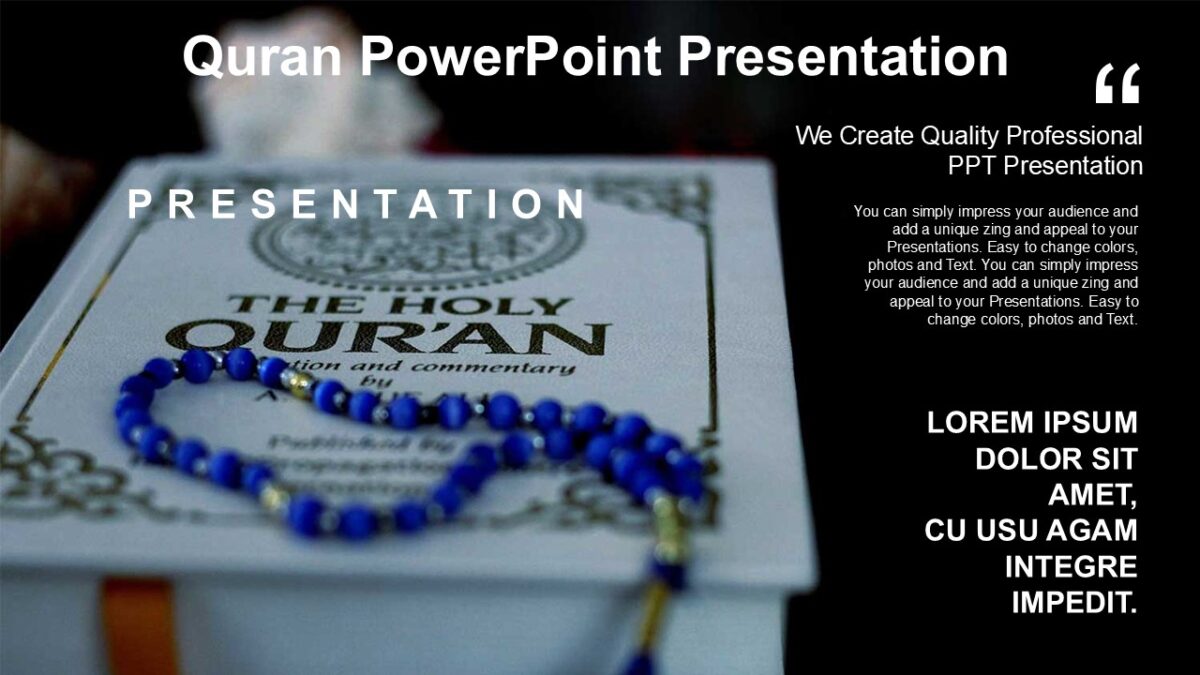 Quran PowerPoint Presentation : 100% Editable PPTx