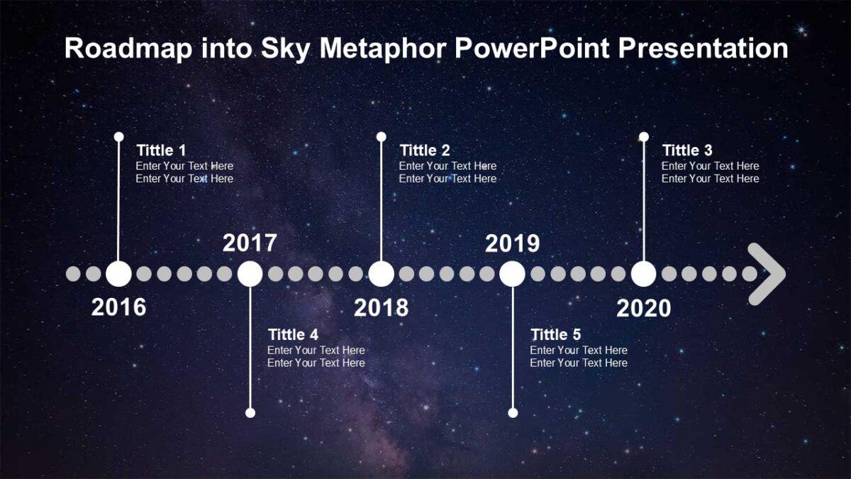 Roadmap into Sky Metaphor PowerPoint Presentation - PPTUniverse