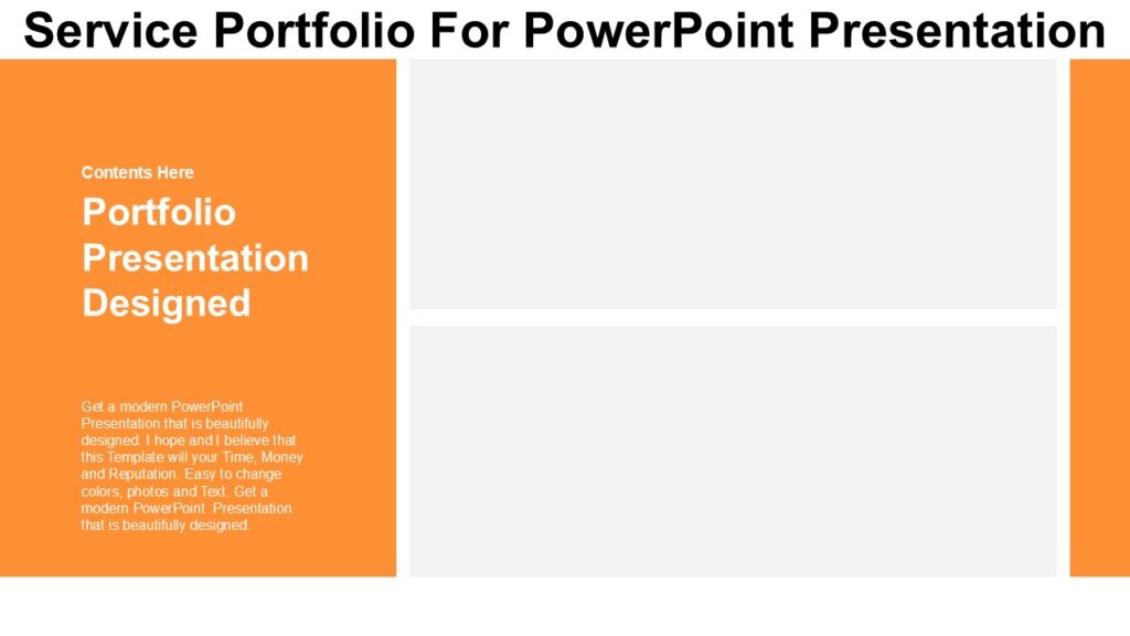 Service Portfolio For PowerPoint Presentation : 100% Editable PPTx