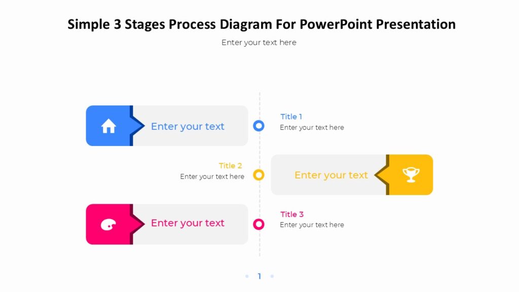 Simple 3 Stages Process Diagram For PowerPoint Presentation - PPTUniverse
