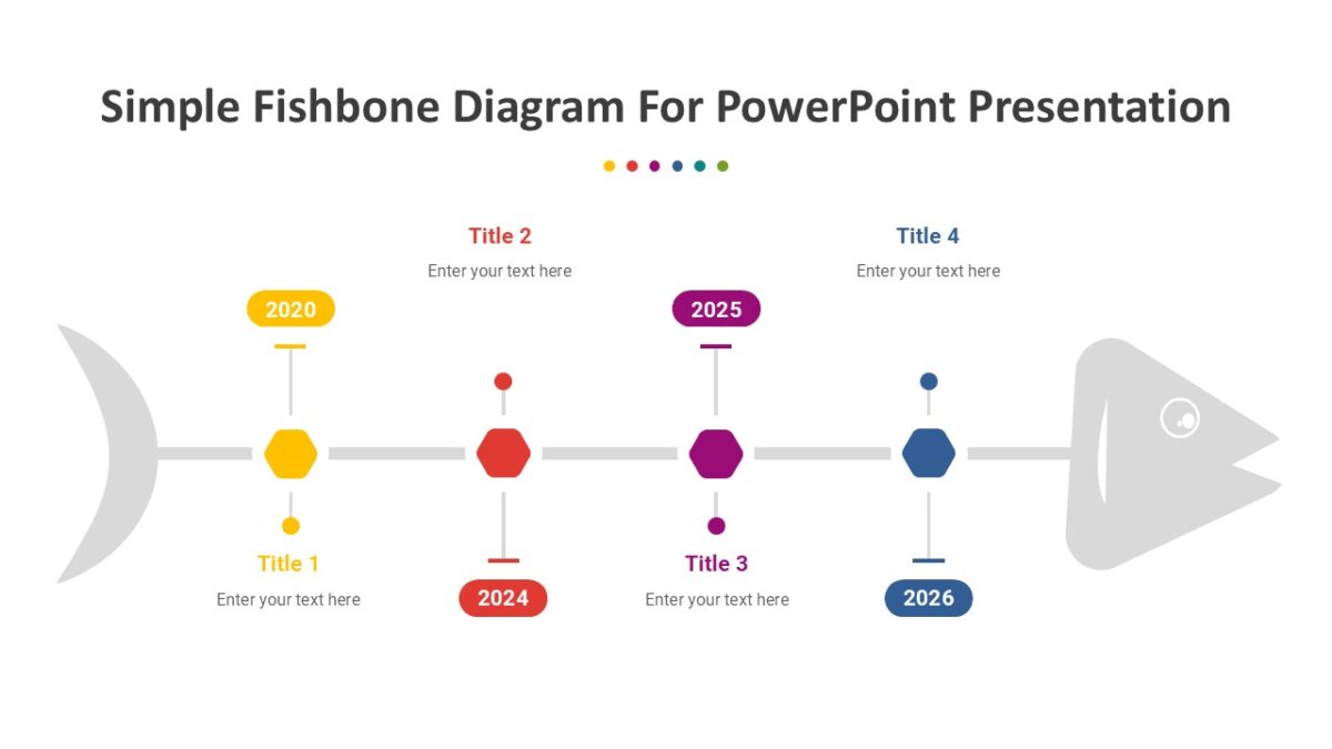 Simple Fishbone Diagram For PowerPoint Presentation : 100% Editable PPTx