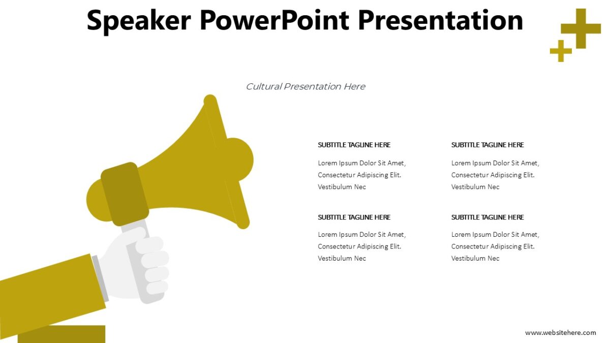 Speaker PowerPoint Presentation : 100% Editable PPTx