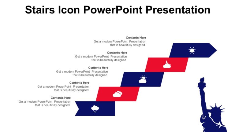 Stairs Icon PowerPoint Presentation : 100% Editable PPTx