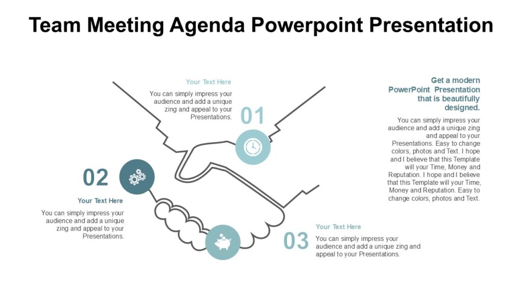 Team Meeting Agenda Powerpoint Presentation : 100% Editable PPTx