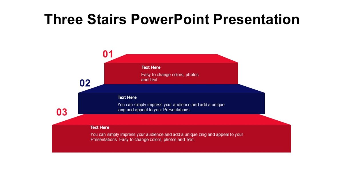 Three Stairs PowerPoint Presentation : 100% Editable PPTx