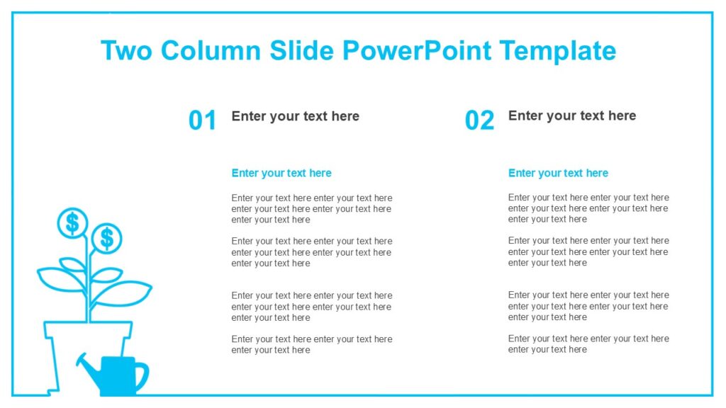 Two Column Slide PowerPoint Template : 100% Editable PPTx
