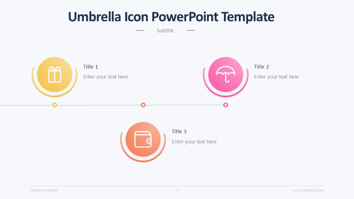 Umbrella Icon PowerPoint Template : 100% Editable PPTx