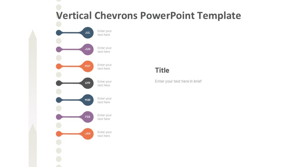 Vertical Chevrons PowerPoint Template : 100% Editable PPTx