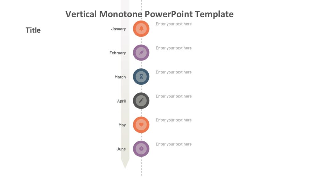 Vertical Monotone PowerPoint Template : 100% Editable PPTx