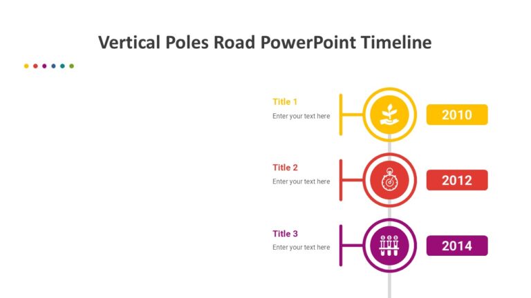 Vertical Poles Road PowerPoint Timeline : 100% Editable PPTx