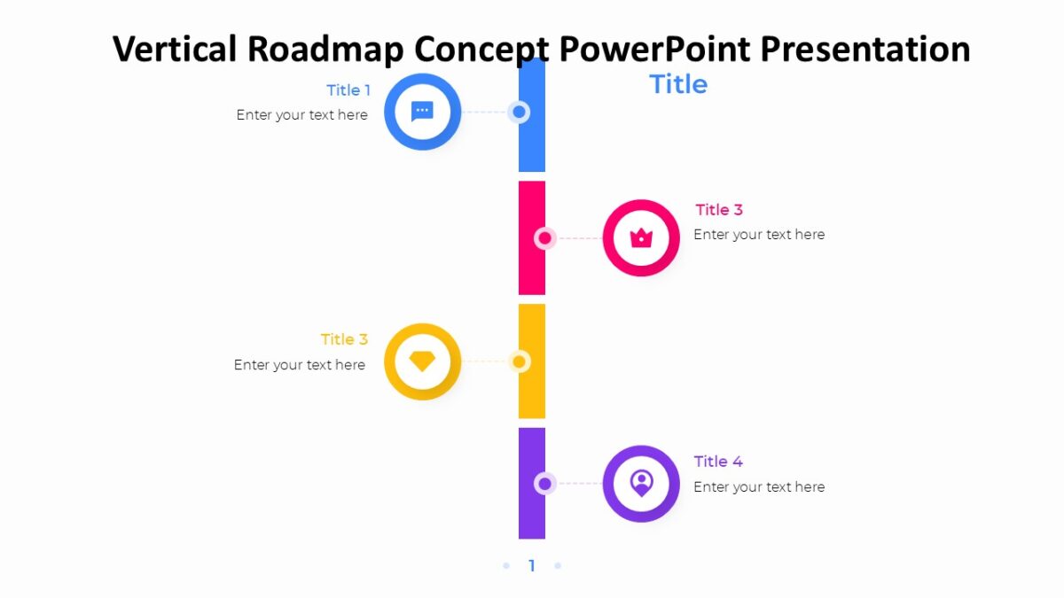 Vertical Roadmap Concept PowerPoint Presentation : 100% Editable PPTx