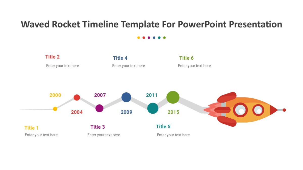 Waved Rocket Timeline Template For PowerPoint Presentation : 100% ...