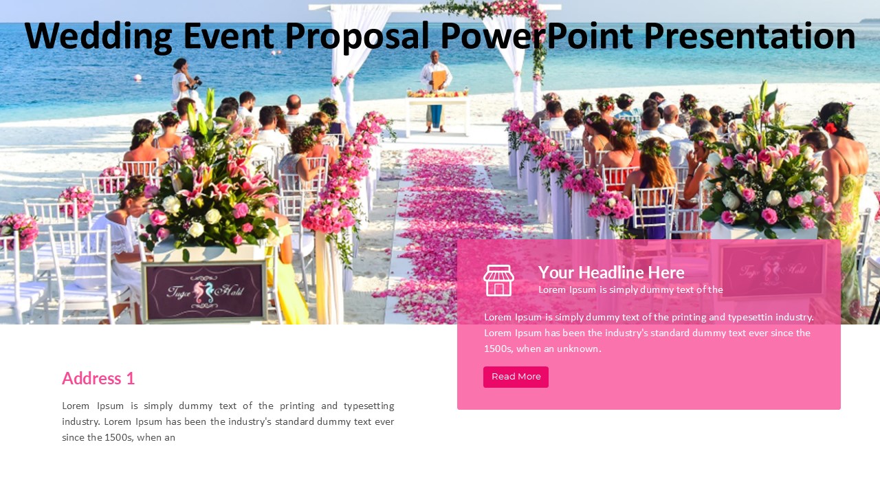 Wedding Event Proposal PowerPoint Presentation : 100% Editable PPTx