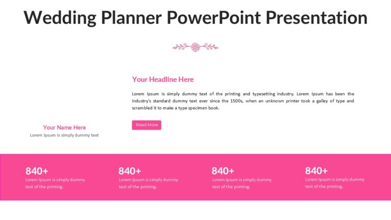 Wedding Planner PowerPoint Presentation : 100% Editable PPTx
