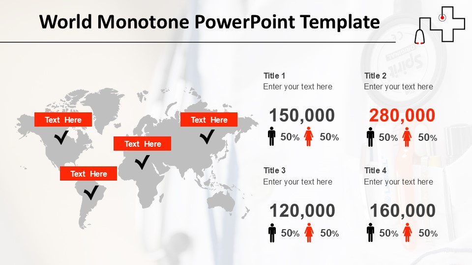 World Monotone PowerPoint Template - PPTUniverse