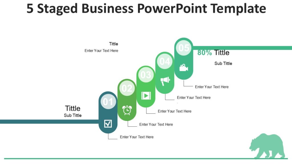 5 Staged Business PowerPoint Template - PPTUniverse