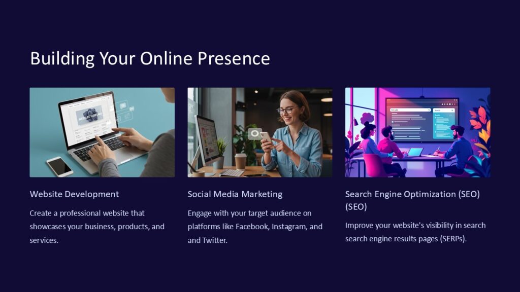 Building Your Online Presence PowerPoint Presentation : 100% Editable PPTx