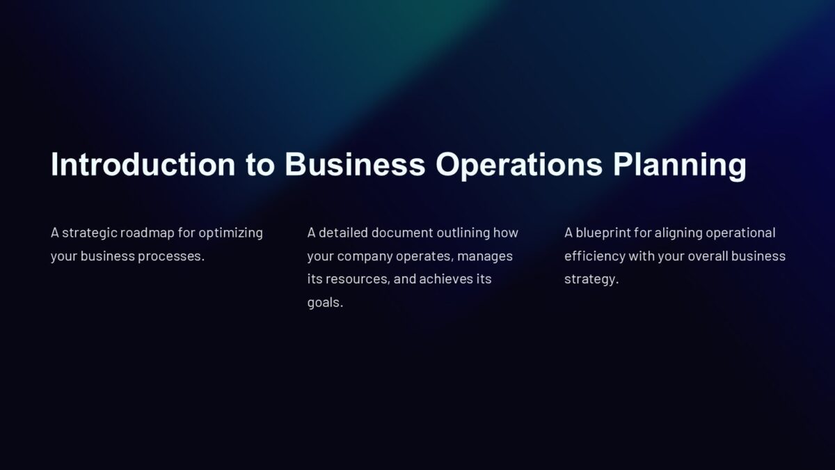 Business Operation Plan PowerPoint Template - PPTUniverse