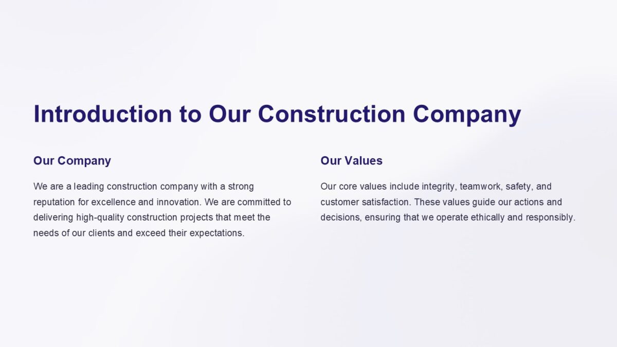Construction Company Profile PowerPoint Template - PPTUniverse