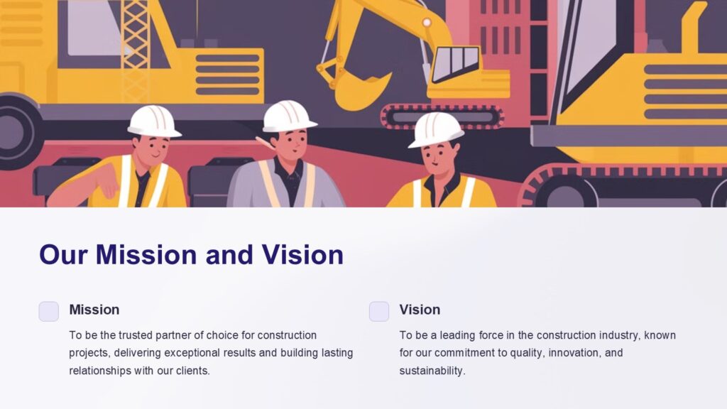 Construction Company Profile PowerPoint Template - PPTUniverse