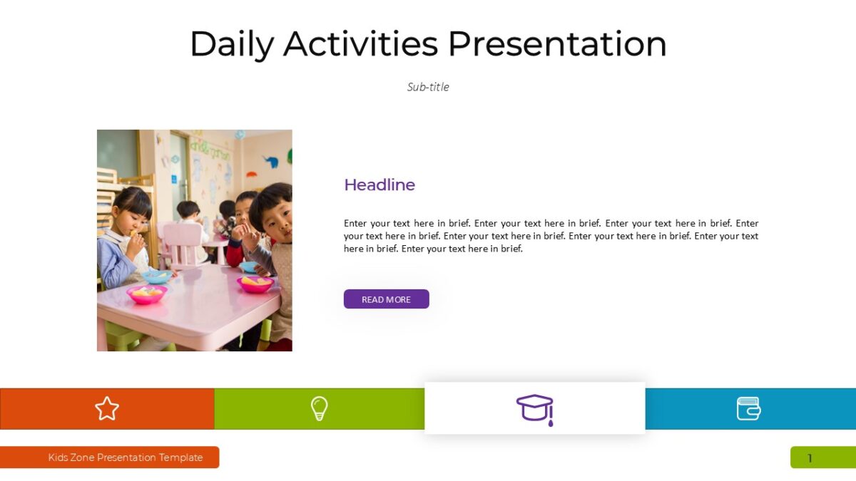 Daily Activities Presentation : 100% Editable PPTx