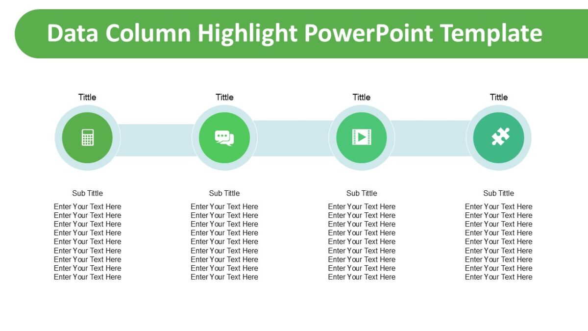 Data Column Highlight PowerPoint Template : 100% Editable PPTx