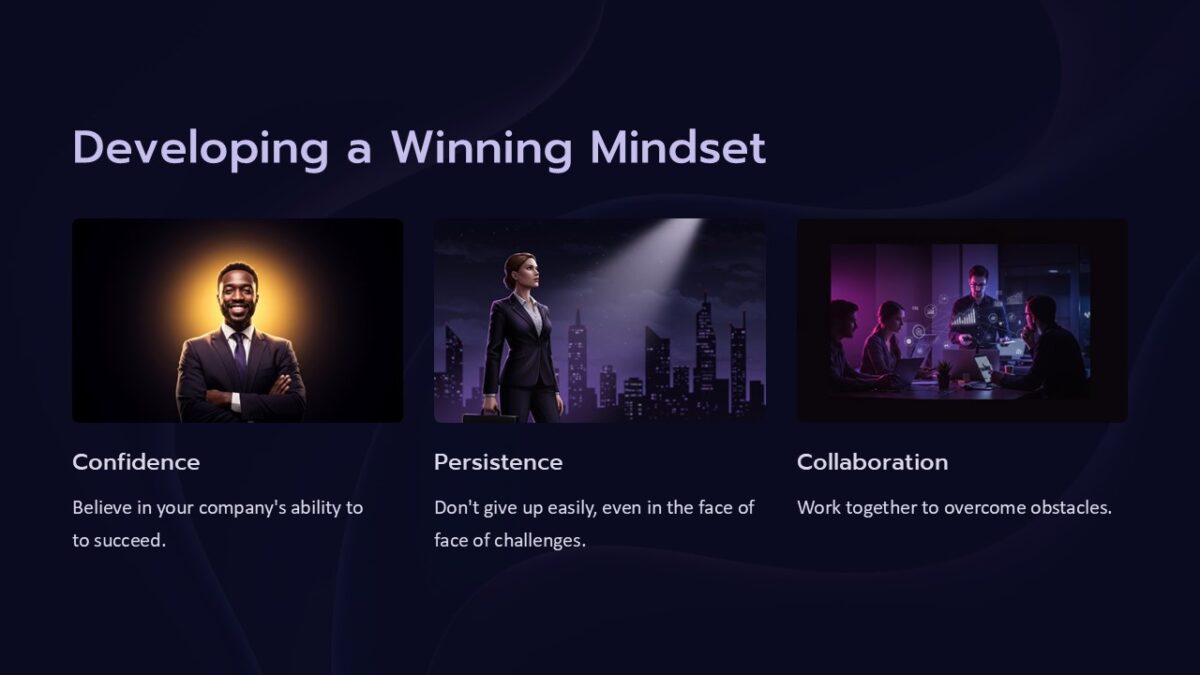 Developing a Winning Mindset PowerPoint Presentation : 100% Editable PPTx