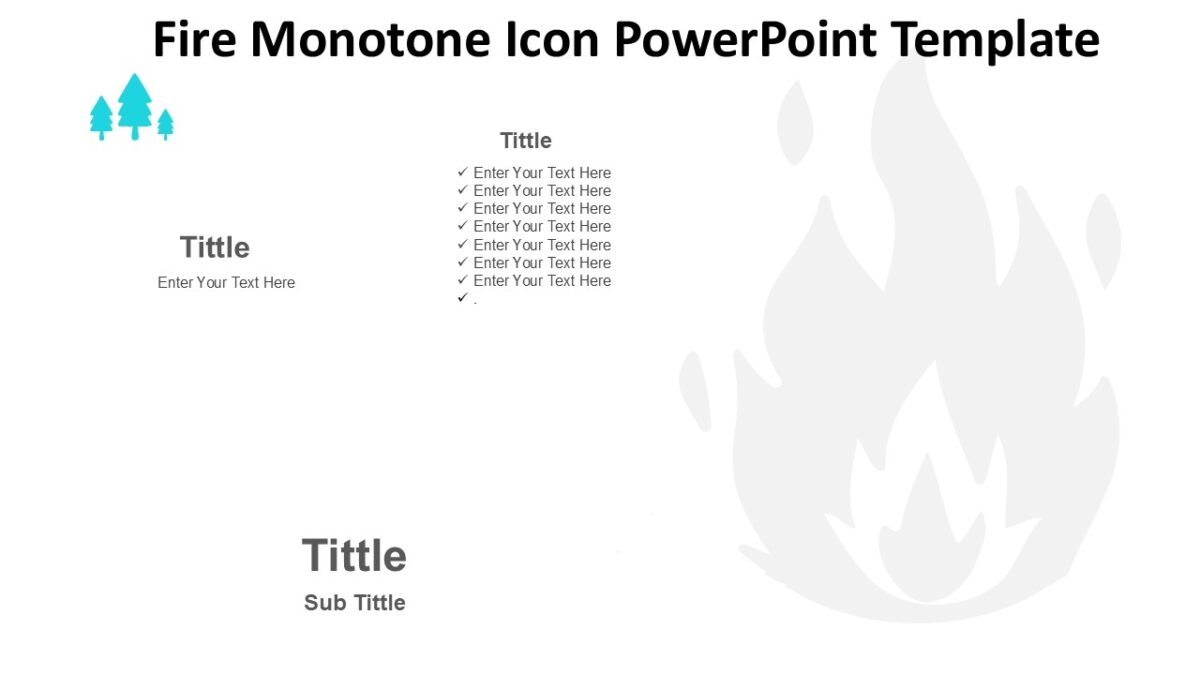 Fire Monotone Icon PowerPoint Template - PPTUniverse : Fully Editable PPTx