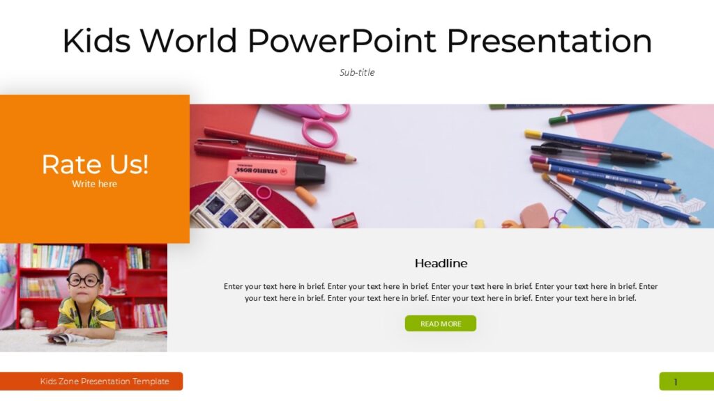 Kids World PowerPoint Presentation : 100% Editable PPTx